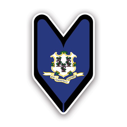 Connecticut Driver Badge Sticker Decal - Weatherproof - wakaba green ...