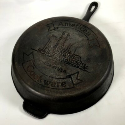 Vintage American Cookware Cast Iron #12 Cooking Pan Riverboat Made in ...