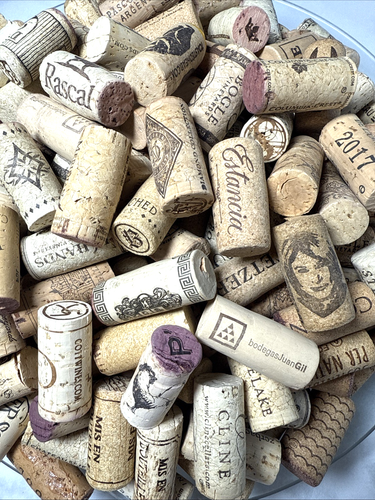 500 Used Natural Quality Corks with Various Wine Labels for Crafts No ...