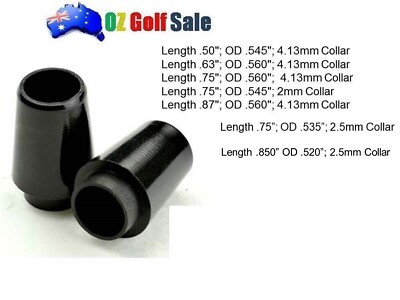 12pcs .355 Taper Tip Collar Collared Golf Club Ferrules - Black - 8 ...