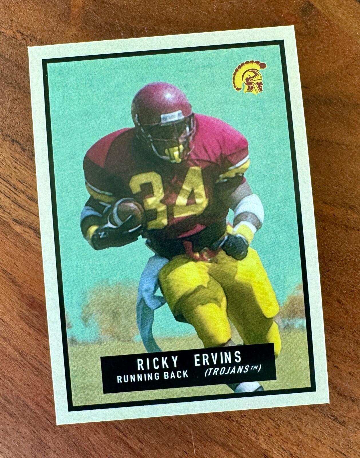 Ricky Ervins Custom Art Football Card 1951 Topps Magic Design Trojans
