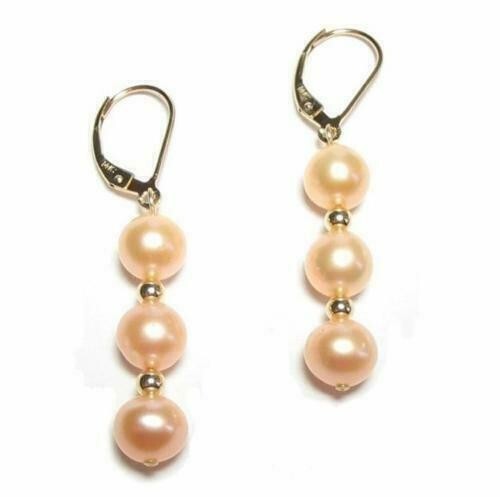 Stunning AAA 9-10mm real natural Pink South Sea PEARL EARRING 14K GOLD | eBay