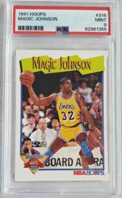 1991-92 Hoops Hoops Magic Johnson Card PSA 9 Mint #316 | eBay