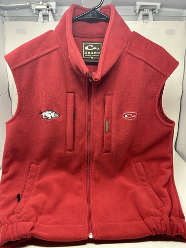Drake Clothing Company Arkansas Razorbacks Fleece Vest-Zip Up-Magnatech ...