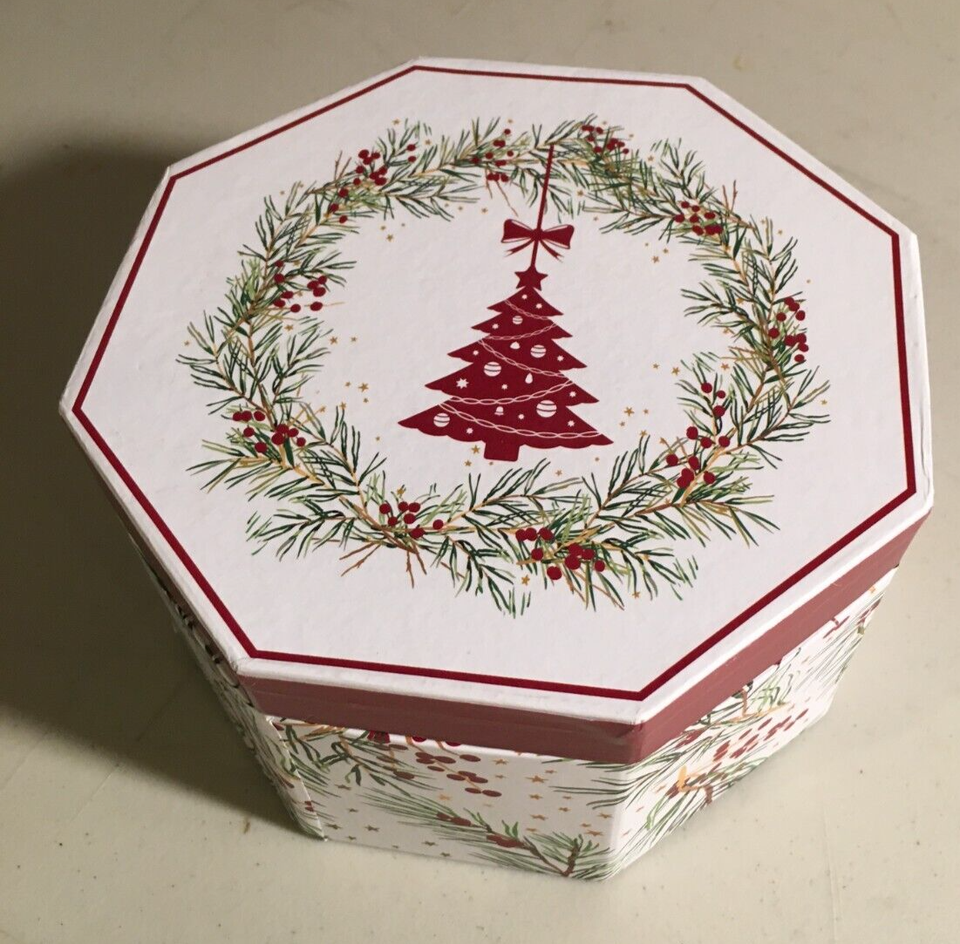 Decorative Nesting 4 Octagonal Christmas Boxes | eBay