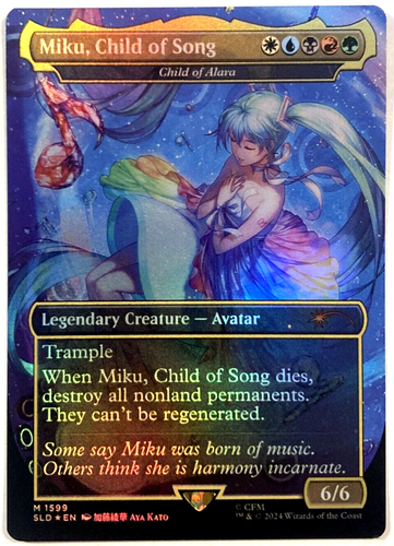 MTG Miku, Child of Song - Child of Alara RAINBOW FOIL Secret Lair Miku ...