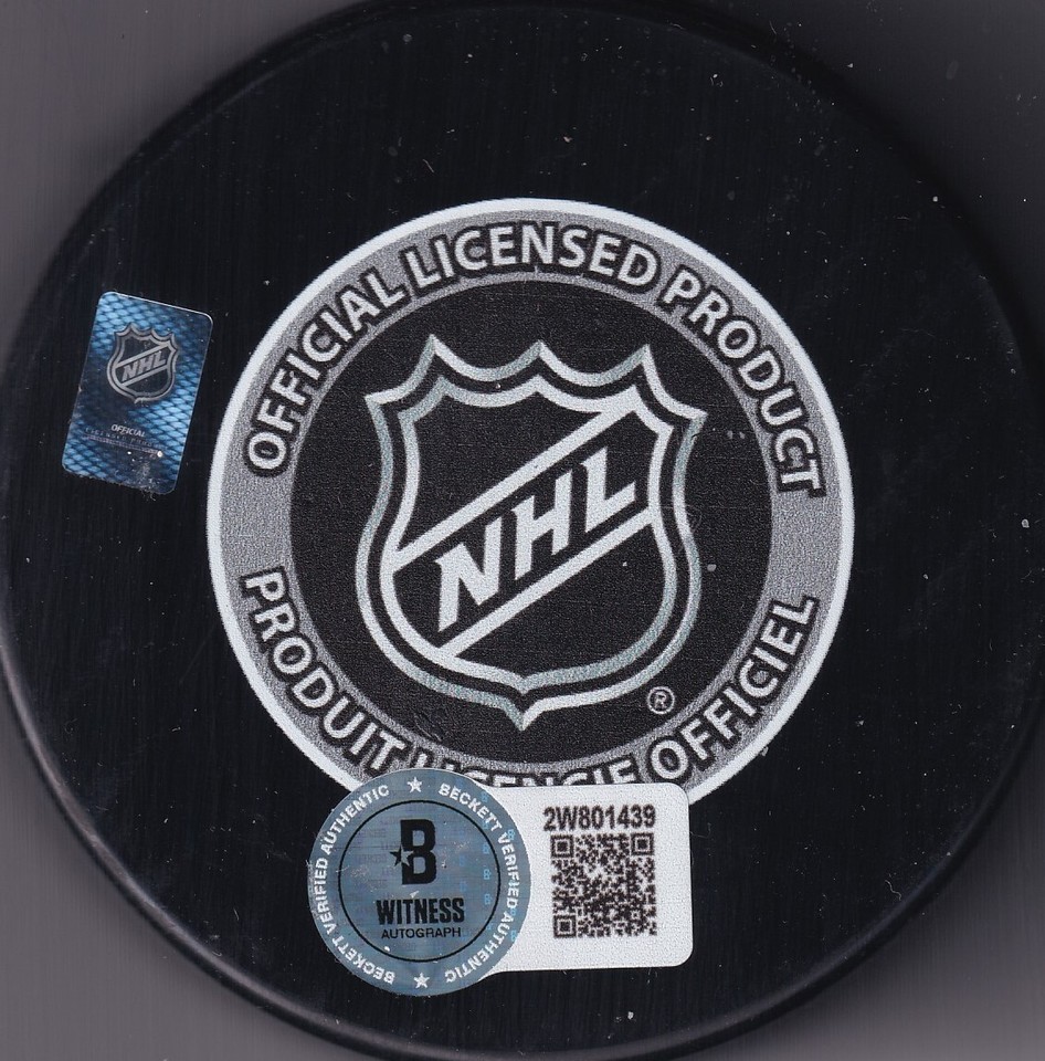 BECKETT ETHAN DEL MASTRO SIGNED WITH "105th PICK" 2021 NHL DRAFT PUCK ...