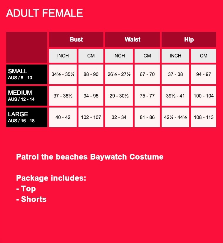 Ladies Baywatch Costume Beach Patrol Lifeguard Uniform Fancy Dress 80s ...