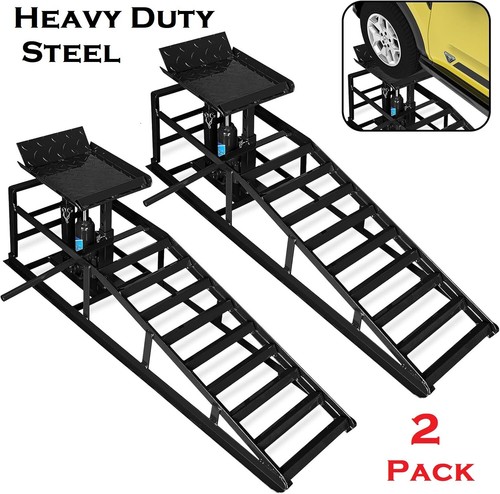Hydraulic Car Ramps Lift Truck Trailer Garage Heavy Duty Tire Ramp Car ...