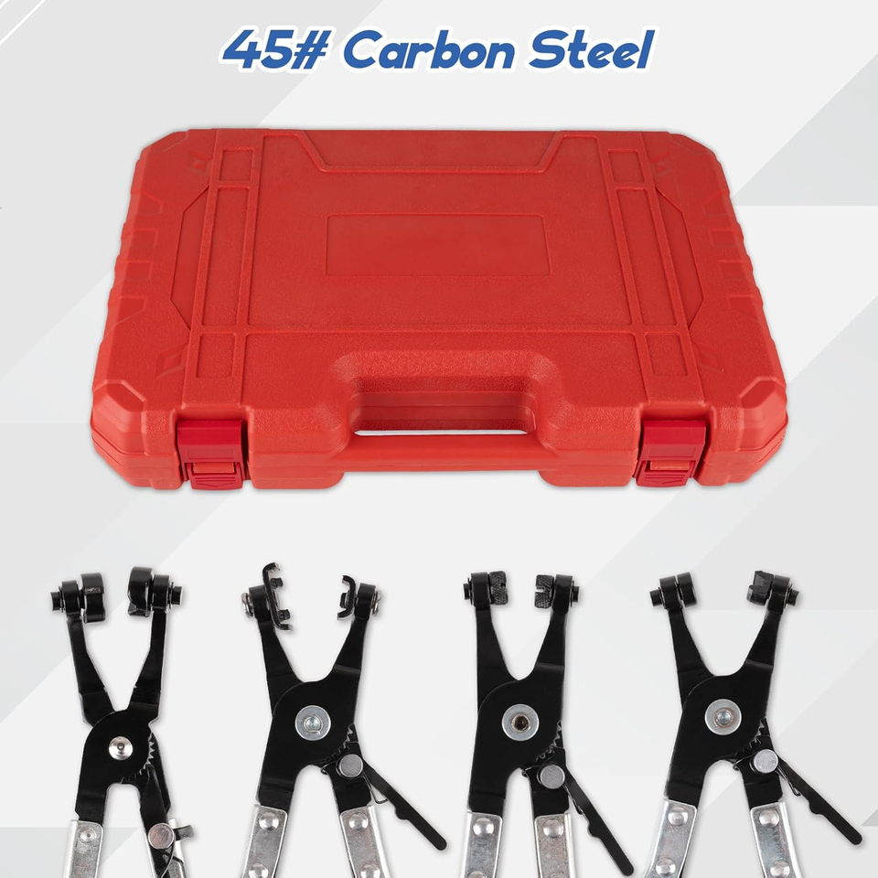 Hose Clamp Clip Remover Pliers Wire Long Reach Kit Fuel Oil Water Hose ...