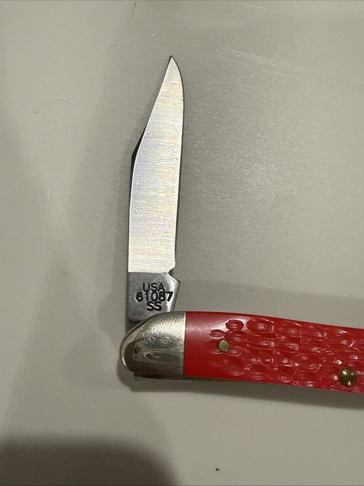 Case XX 61087 SS Jack Pocket Knife Fire Engine Red Jigged Bone Handles ...