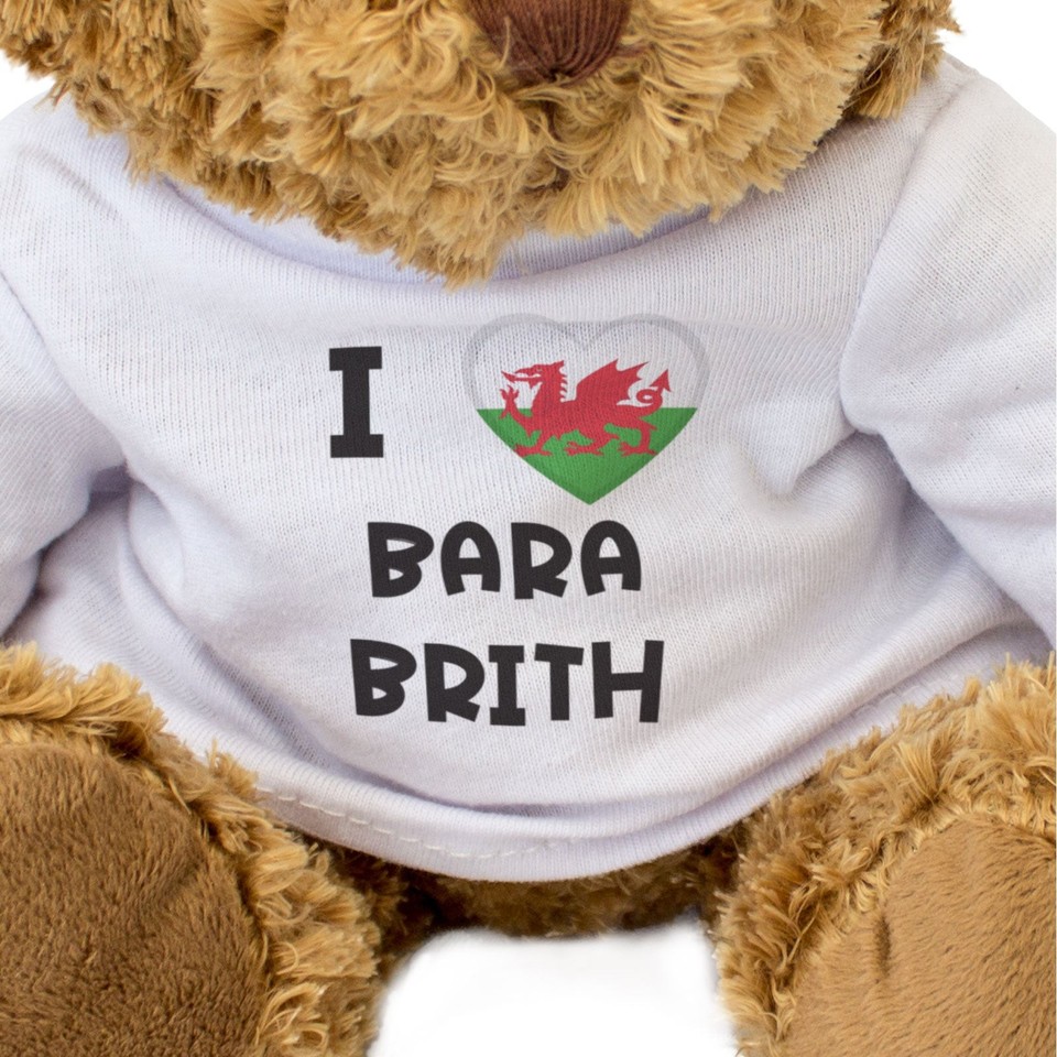 I LOVE BARA BRITH (WELSH FLAG) - Teddy Bear - Cute Cuddly - Wales Gift ...