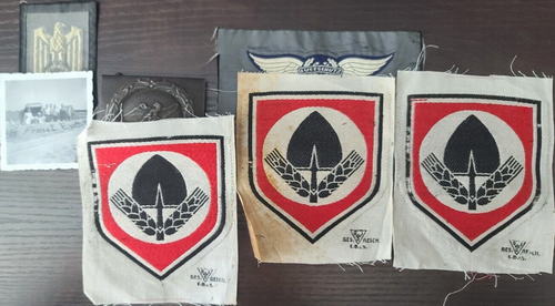 Group of 6 WW2 German 3 Large RAD Sport Shirt Insignia Patches and ...