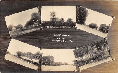 J68/ Hartley Iowa RPPC Postcard c1910 6View Church Stores Home 87 | eBay