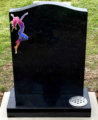 Dance Silhouette rainbow Granite Memorial Funeral Headstone Gravestone ...