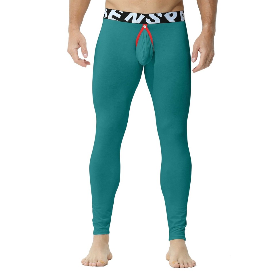 Men Long Johns Underwear Open Fly Legging Button Pouch Gay Sexy Open ...