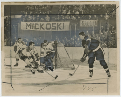 Bob Goldham Gump Worsley 1953 Red Wings Rangers Original Hockey Photo ...