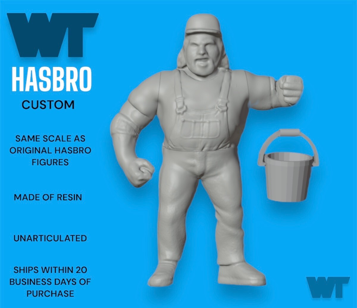 HENRY O GODWIN Unpainted WWF Hasbro Full Scale CUSTOM MATTEL RETRO WWE ...