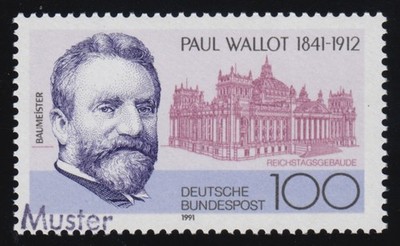 1536 Architekt Paul Wallot - Reichstagsgebäude Berlin, Muster-Aufdruck ...
