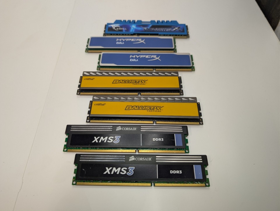 Lot of 9 Mixed Gaming RAM DDR3 Desktop Major Brands 28GB Total (9 x 4GB ...