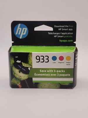 NEW Genuine HP 933 Cyan Magenta and Yellow Ink Cartridges N9H56FN Exp ...