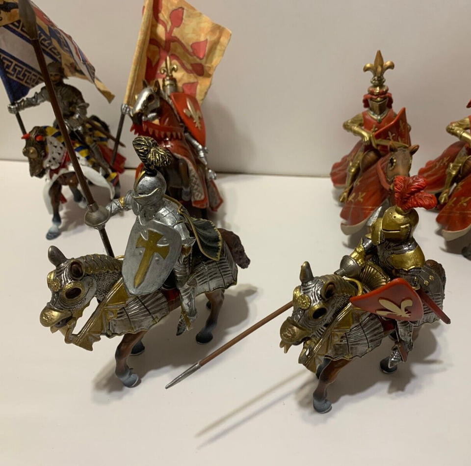 Schleich Papo World of Knights 20 Calvary Knight Lot w/ Horses Figures ...