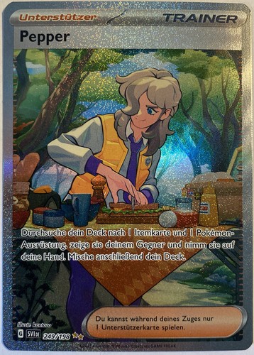 Pokemon Pepper Trainer Alt Art SAR Deutsch 249/198 Karmesin & Purpur ...