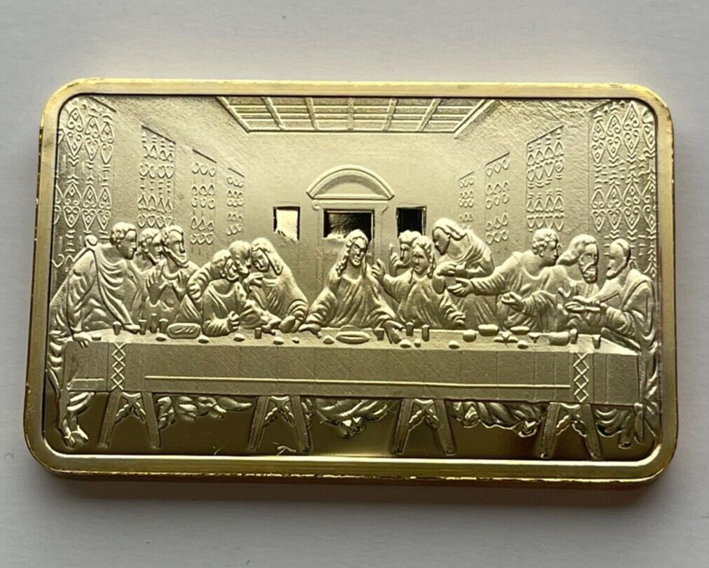 Gold Bar Jesus Christ The Last Supper FAKE Gold Bullion Bars Religious ...