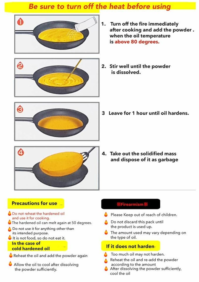 Waste Cooking Oil Solidifier Powder 30 packets | eBay