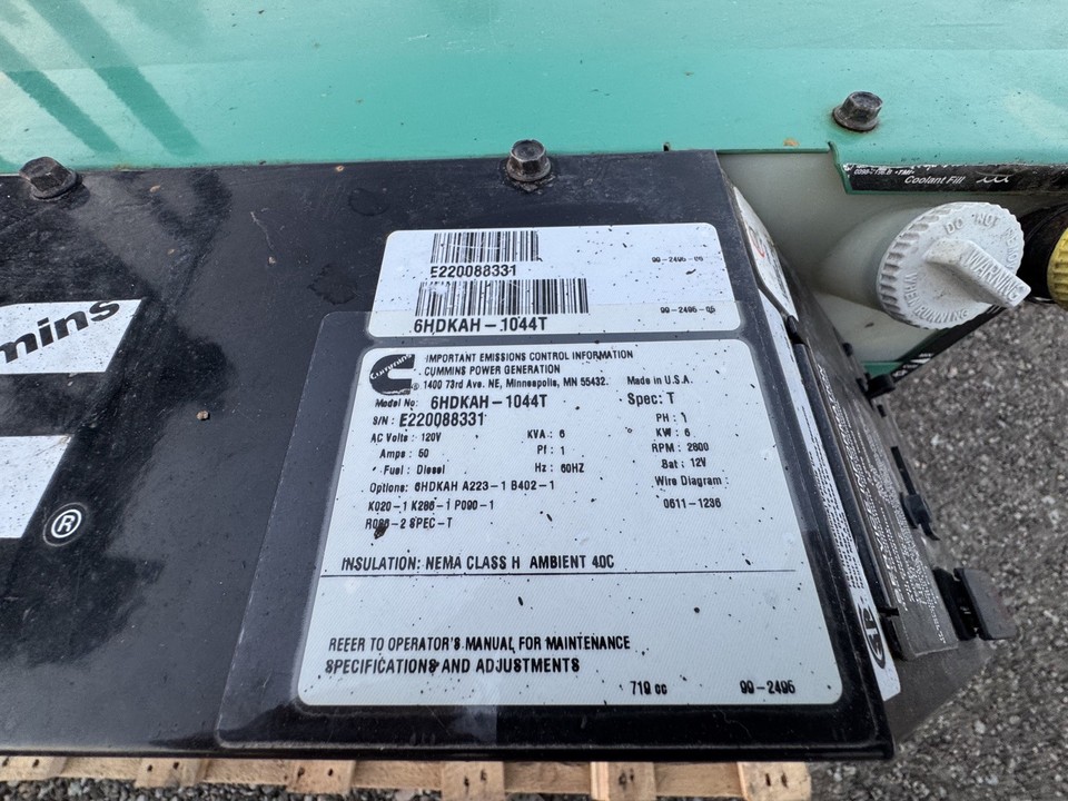 2022 Onan Quiet Diesel 6000 6kW Generator 6HDKAH 97 hours | eBay