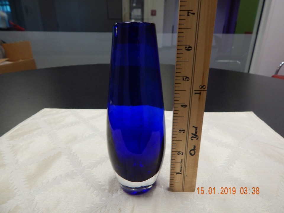 Vintage cobalt dark blue single rose vase | eBay