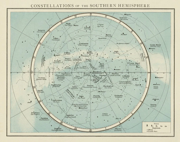 Southern Hemisphere Star Map