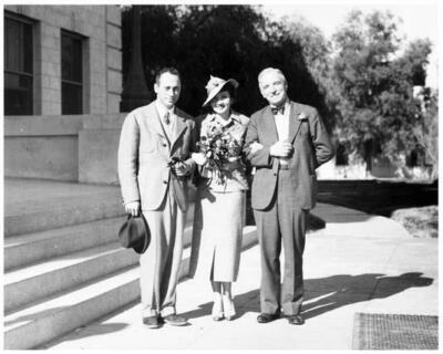 CLAUDETTE COLBERT weds husband 8x10 still YUMA, AZ with Justice of ...