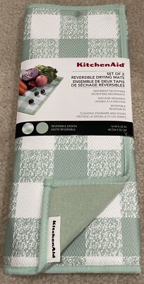 New KitchenAid Reversible Drying Mat Green/White Checker | eBay