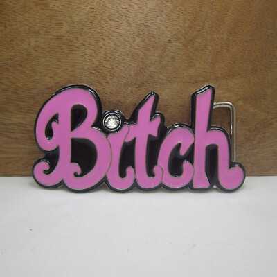 Pink "Bi*tch" Belt Buckle - Western Cowboys Belt Buckle for Mens Womens ...