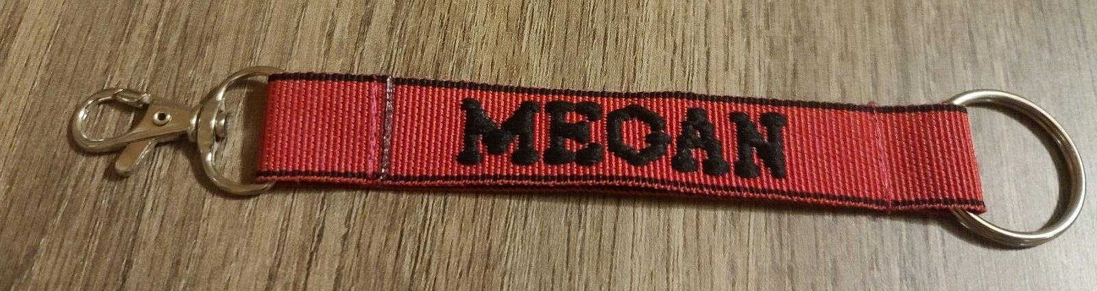 New Megan Personalized Keychain Red and Black | eBay