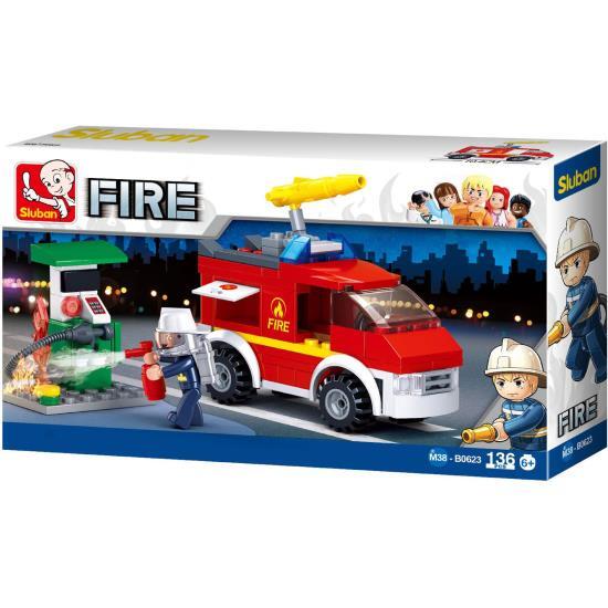 Sluban Kids Fire Truck Jeep Fire Boat & More Building Blocks Set w ...