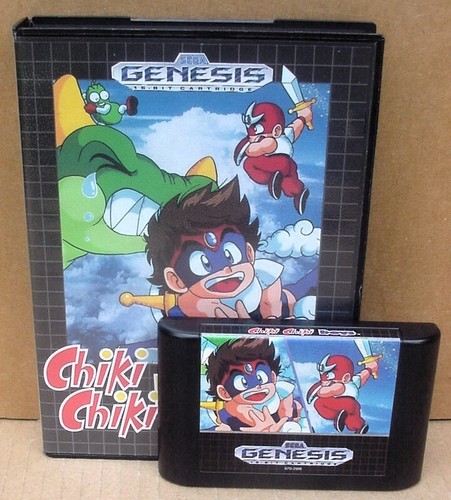 Vintage SEGA GENESIS Video Game CHIKI CHIKI BOYS Cartridge and Box No ...