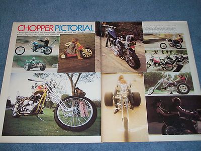 1973 Custom Choppers Vintage Magazine Pictorial Article Harley-Davidson ...