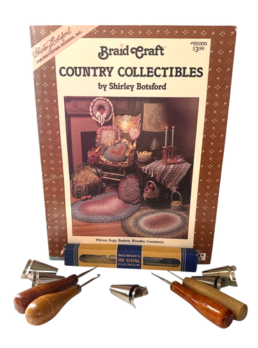 Vintage Lot of Rug Braiding Tools and Booklet Rug Hooks, Braid Eze, Mil ...