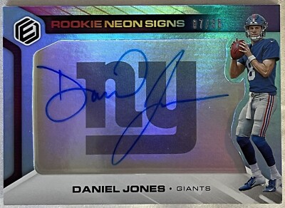 2019 Elements ROOKIE NEON SIGNS Daniel Jones Autograph #/35 New York ...