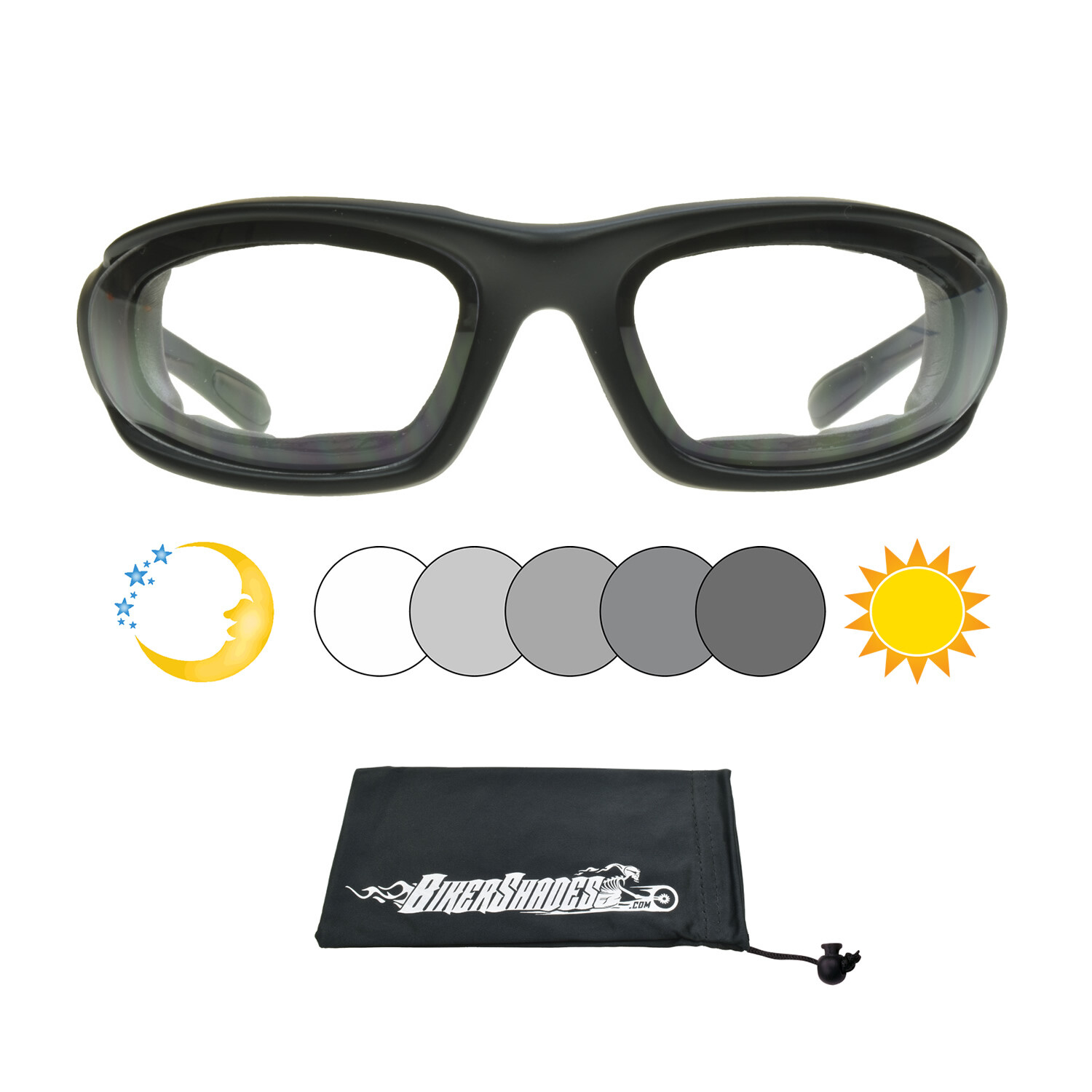 Transition Photochromic Motorcycle Sunglasses Foam Goggle Day Night ...