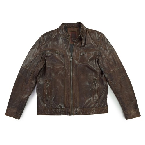 ANGELO LITRICO Herren Leder Jacke XL 54 100% Lammleder braun Man Jacket ...