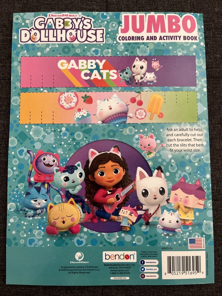 Gabby’s Dollhouse Jumbo Coloring & Activity Book Puzzles & Games Bonus ...