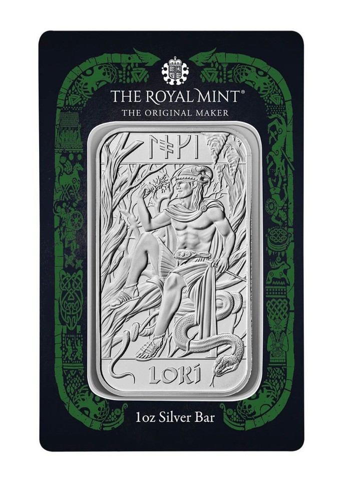 The Royal Mint Loki 1oz Silver Minted Bullion Bar - Limited 10,000 mint ...