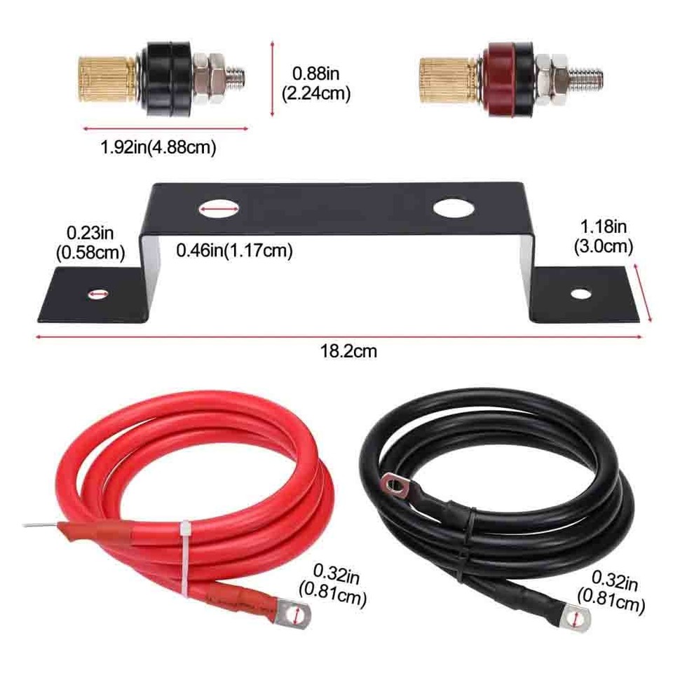 7AWG Universal Battery Relocation Kit Remote Jump Post For UTV ATV ...