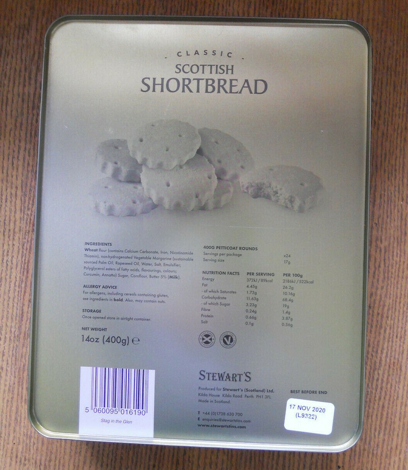 Stewarts Scottish Shortbread Biscuit Tin - Christmas - Stag ...
