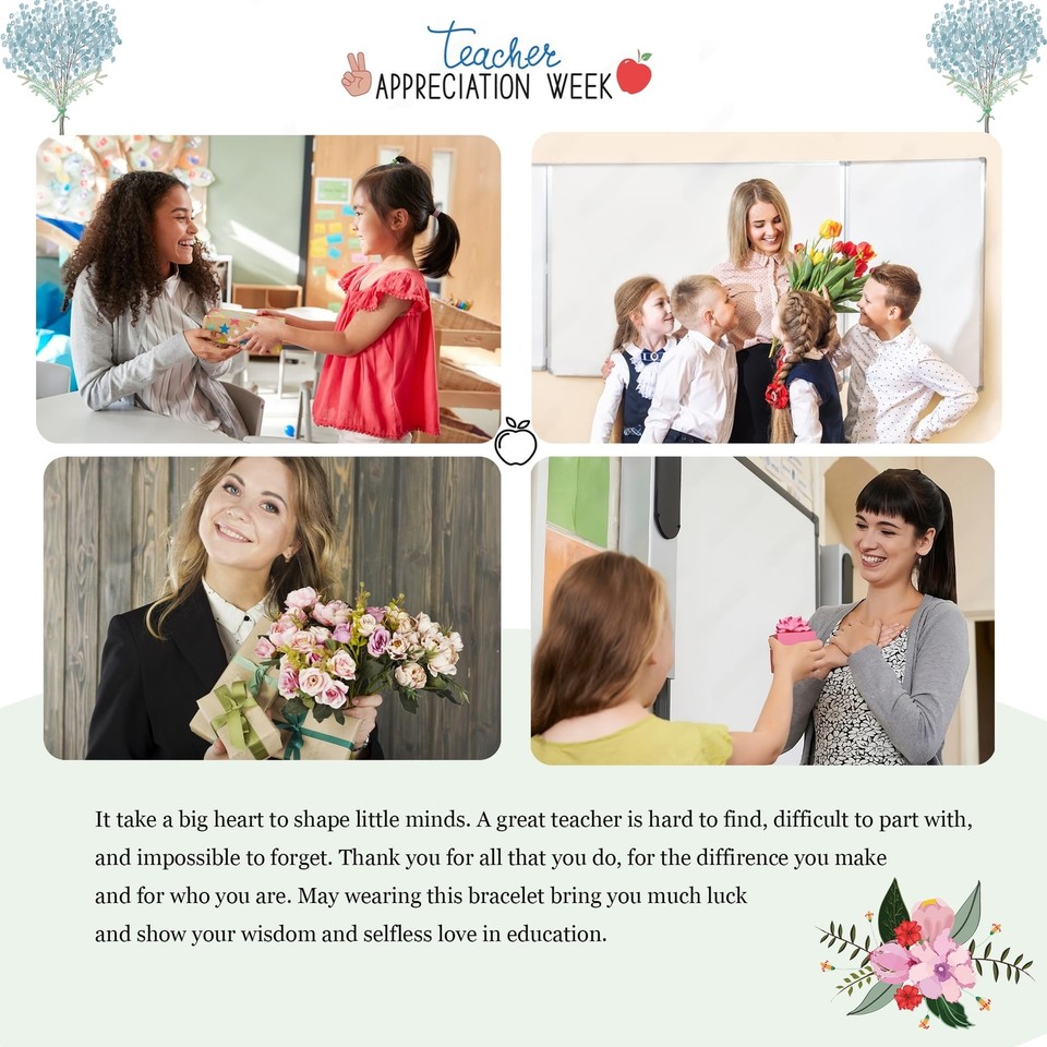 8Pcs Teacher Appreciation Gifts for Women men, Natural Stone Teacher ...