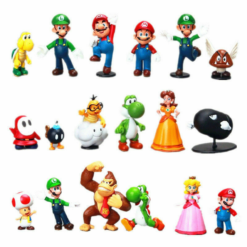 18 Pcs Super Mario mini Figure Cute Toys doll Action figures Collection ...