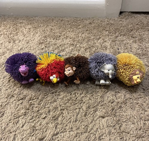 VTG Koosh Ball Critter Lot of 5 Animals 90s Hippo Parrot Lion Elephant ...